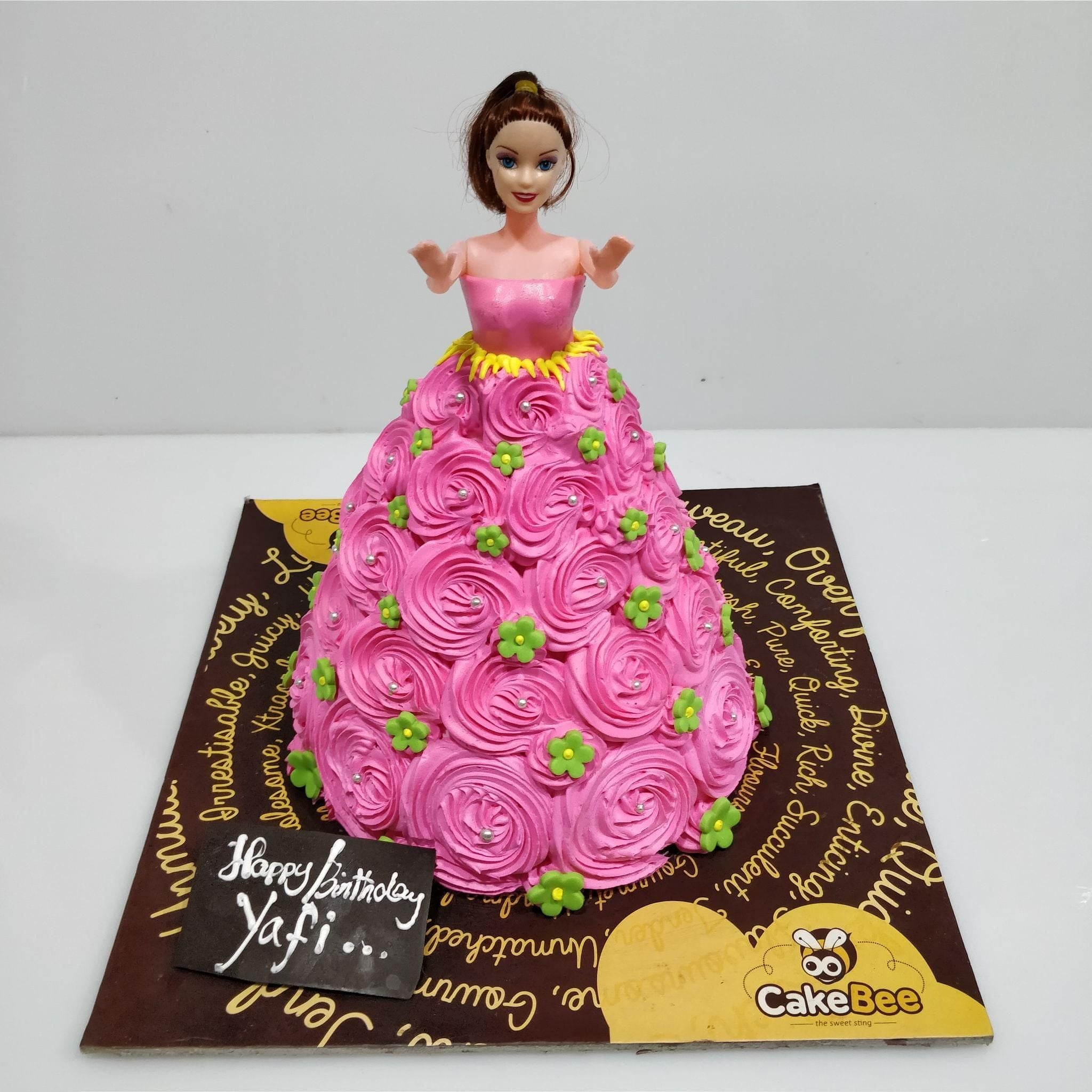 Buy Barbie & Her Pink Gown Cake | Online Cake Delivery - CakeBee