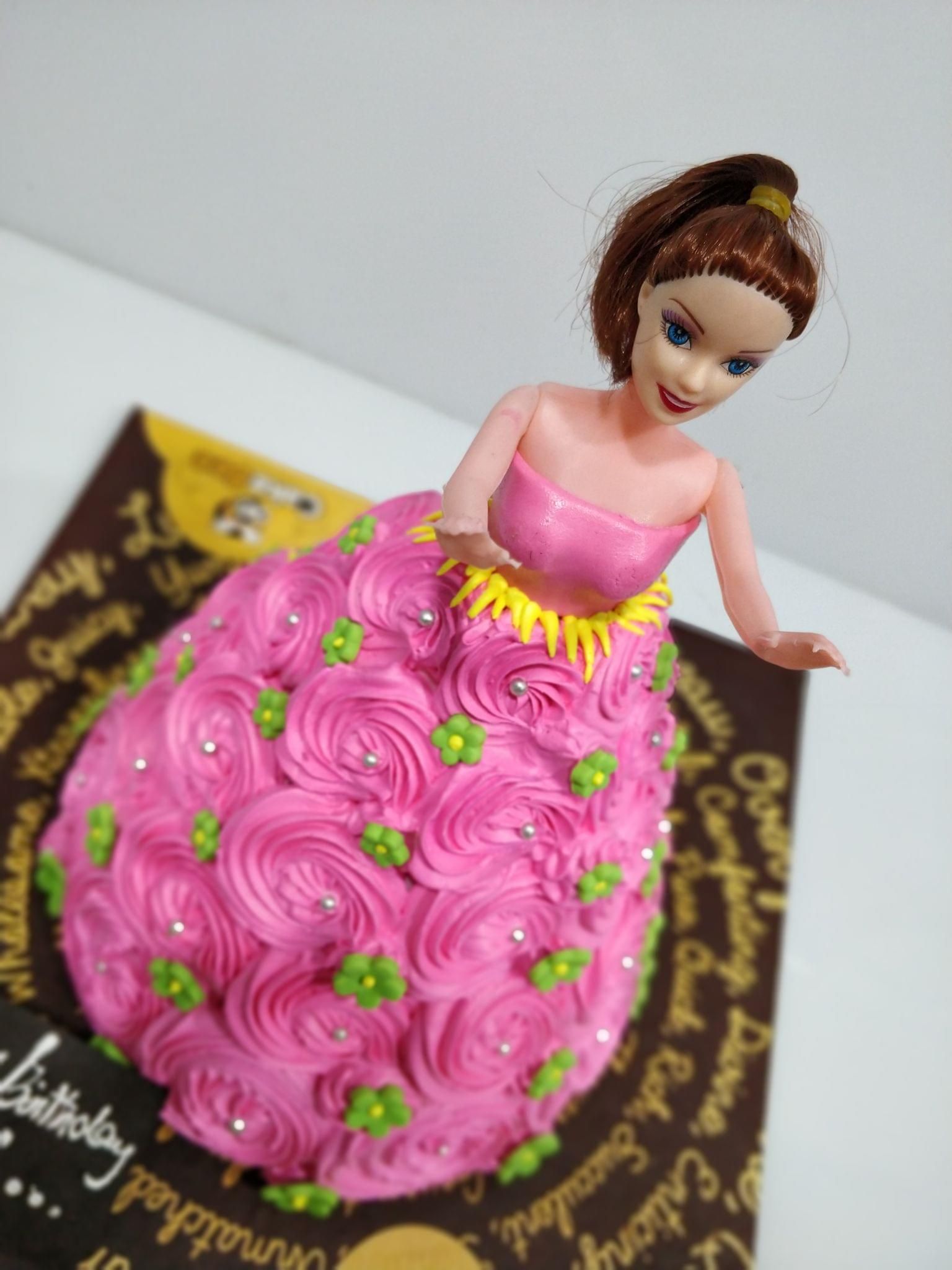 Buy Barbie & Her Pink Gown Cake | Online Cake Delivery - CakeBee